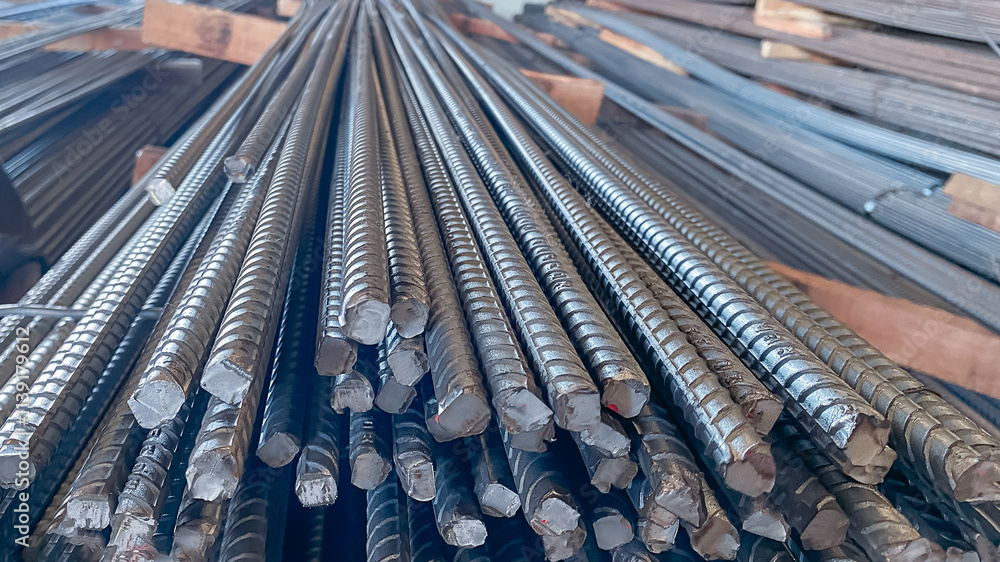 texture of steel deformed or bars background Deformed steel bars for ...