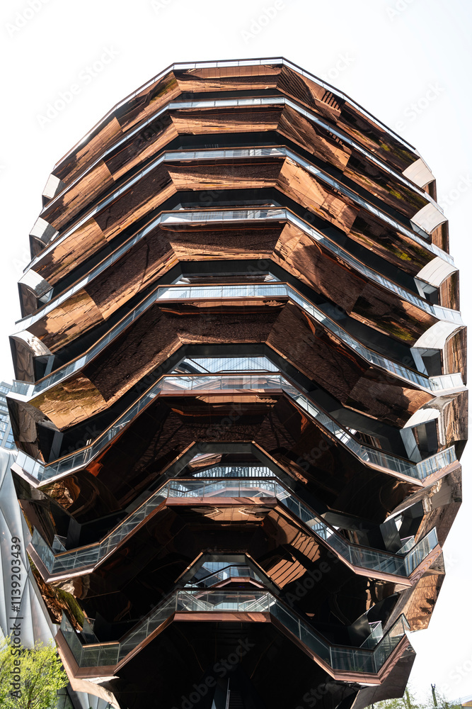 New York City, USA - April 28, 2024: Vessel building in Hudson Yards in ...
