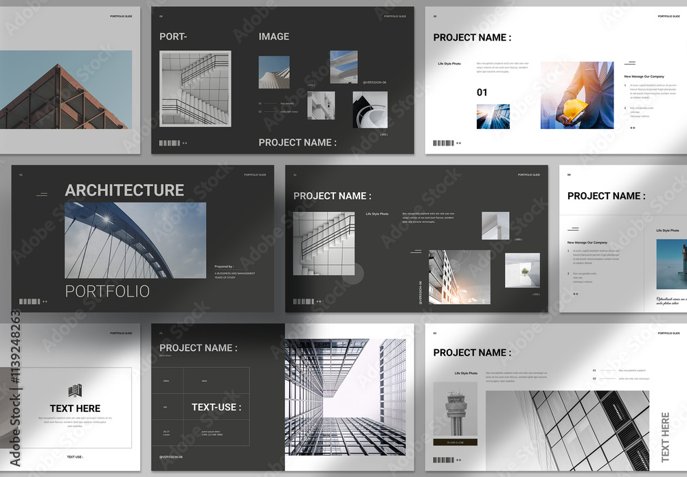 Architecture Portfolio Presentation Layout Stock Template | Adobe Stock