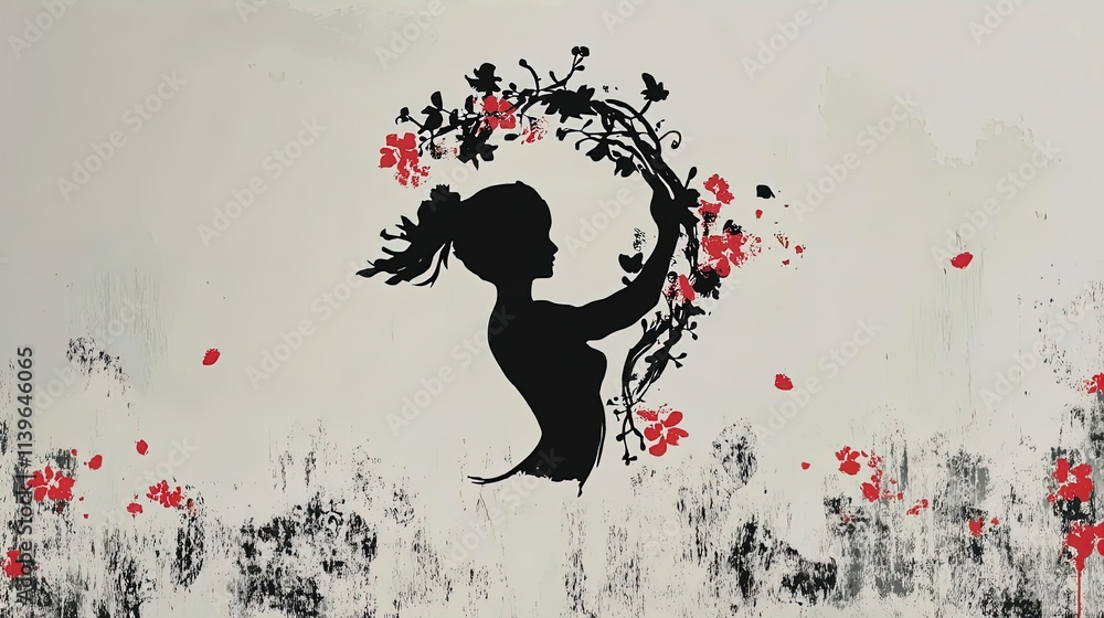 elegant venus symbol poster: modern design intertwined with floral ...