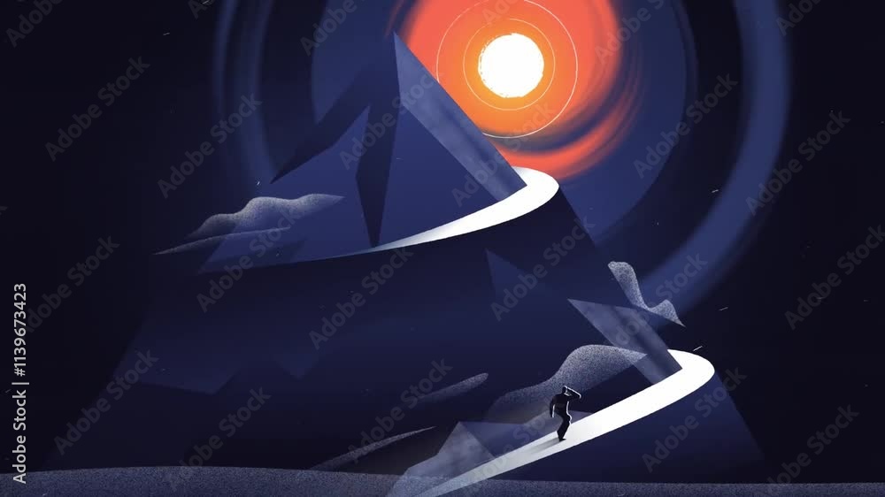 Animated single line drawing of man climbing up a ladder. animated ...