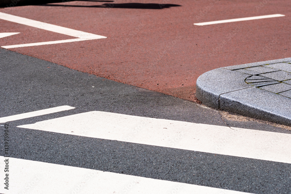 This street image showcases a vibrant crosswalk at an urban ...