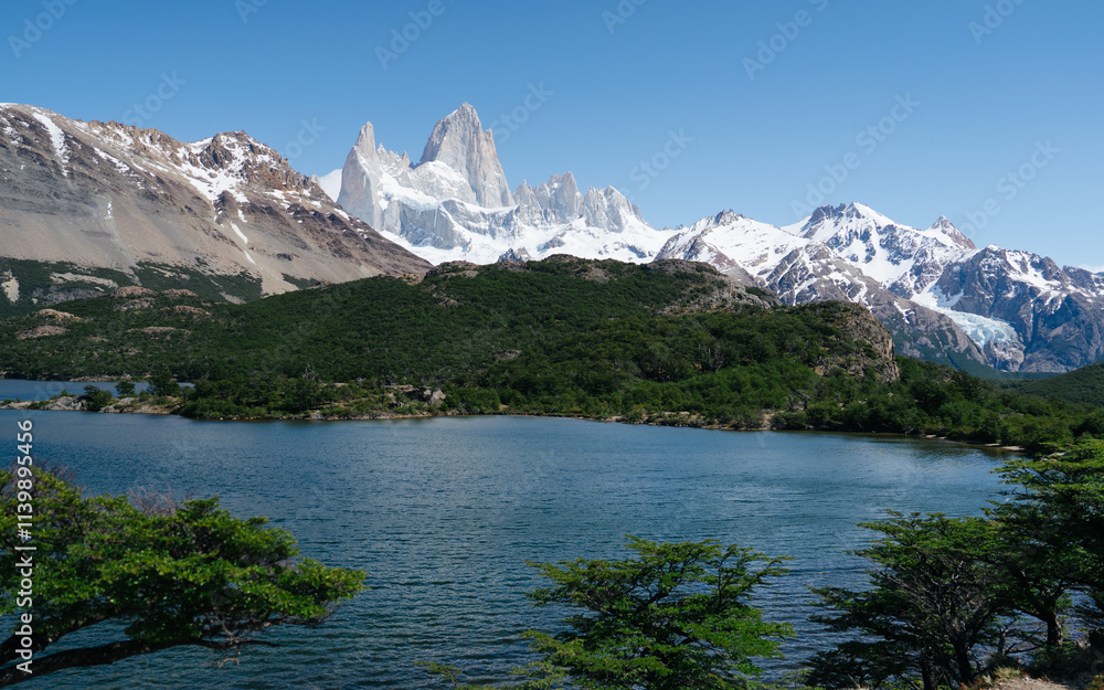 Poster A serene view of Mount Fitz Roy in Patagonia, Argentina ...