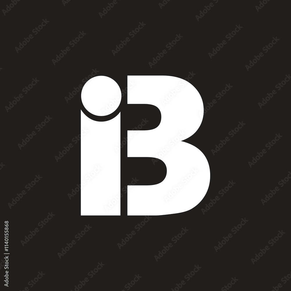 Elegant letter IB or BI simple and easy logo design, I lowercase, IB or ...