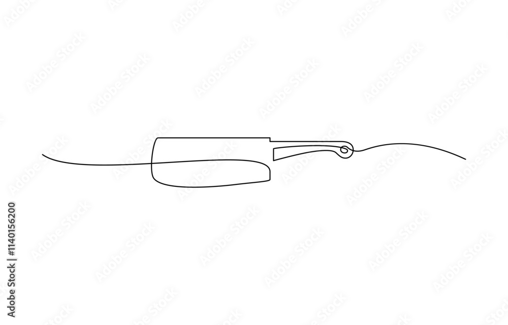 Cleaver icon line continuous drawing vector. One line Cleaver icon ...
