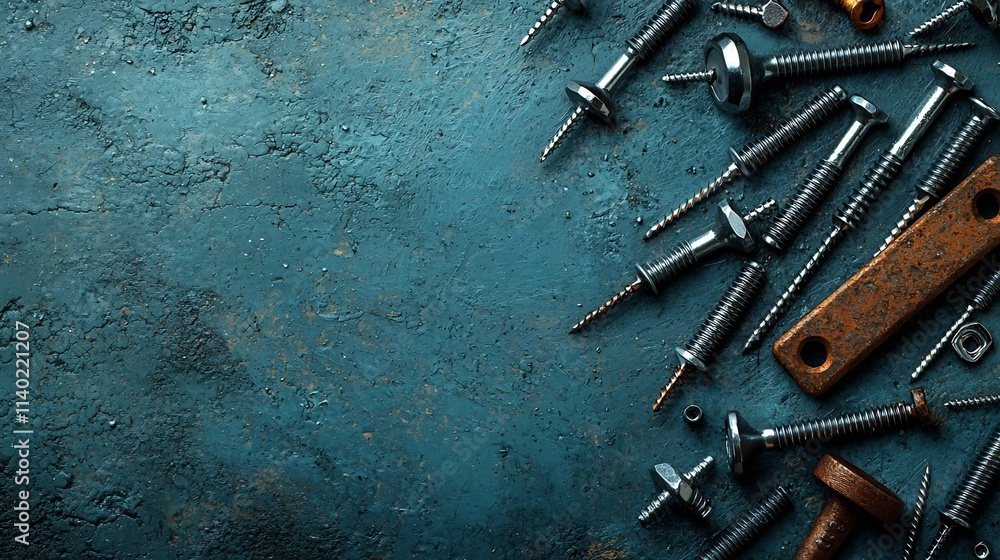 Visually appealing arrangement of various stainless steel nails screws ...