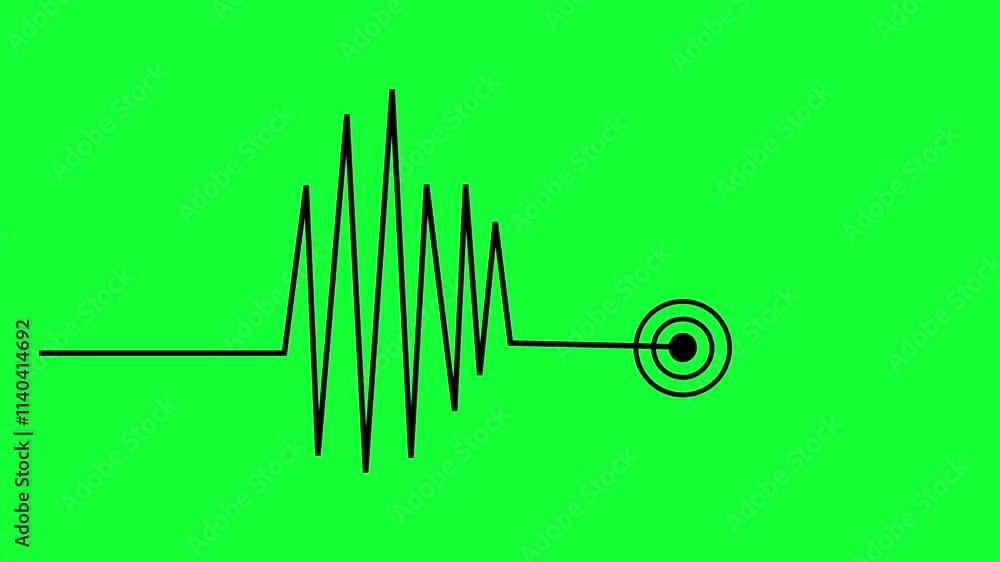 Vídeo do Stock: Earthquake Wave Low and Hight richter scale with Circle ...