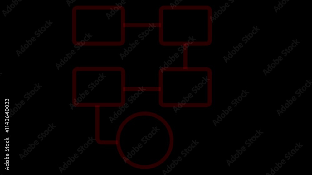 PDCA red line animation. Animated flowchart icon. Plan do check act ...