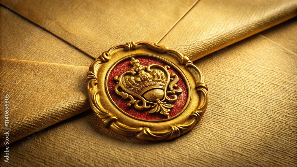 Royal Letters: Elegant Gold Seal, Vintage Stationery, Envelope, Crown ...
