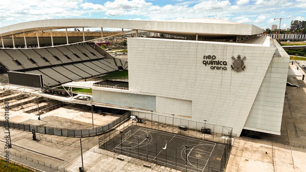 Fachada da Neo Química Arena, estádio do Corinthians em Itaquera, São ...