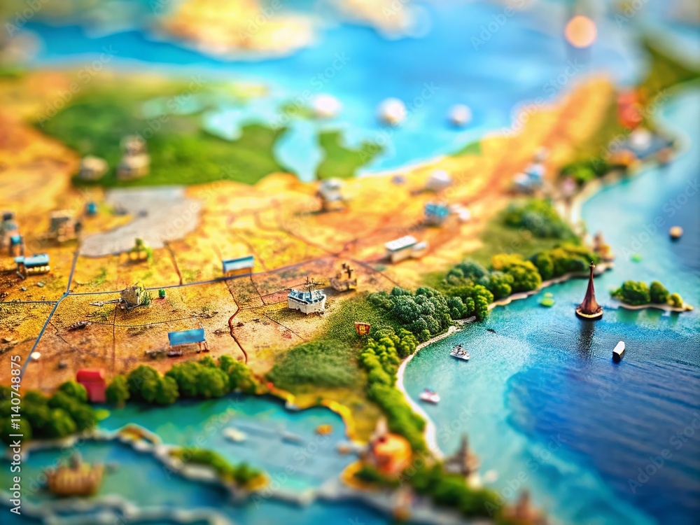 Tilt-Shift Eastern Seaboard Map: Miniature America, Detailed US East ...