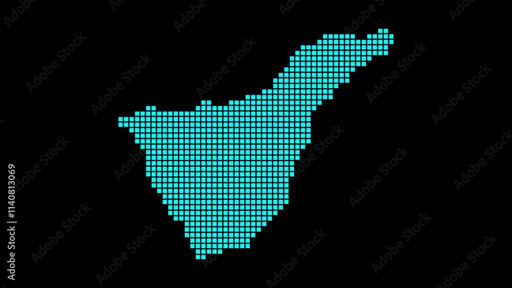 Tenerife digital map. Map of Tenerife in a dotted style. The shape of ...