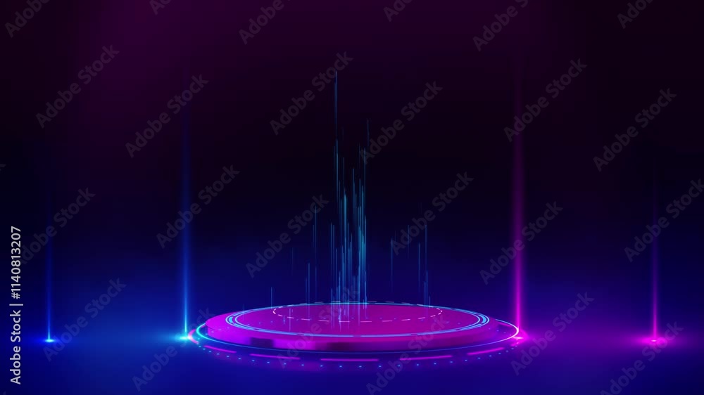 Futuristic hi tech stage layout and background. Digital hologram stage ...