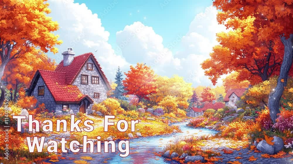 A charming cottage nestled in vibrant fall foliage awaits discovery ...