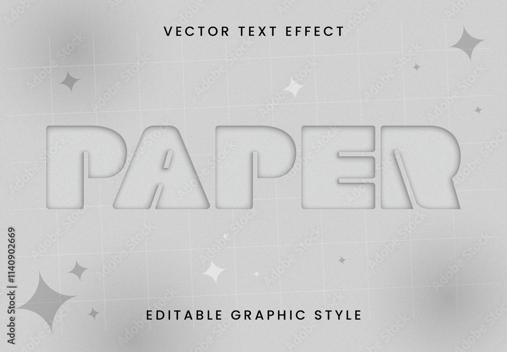 White Embossed Cutout Paper 3D Text Effect Stock Template | Adobe Stock
