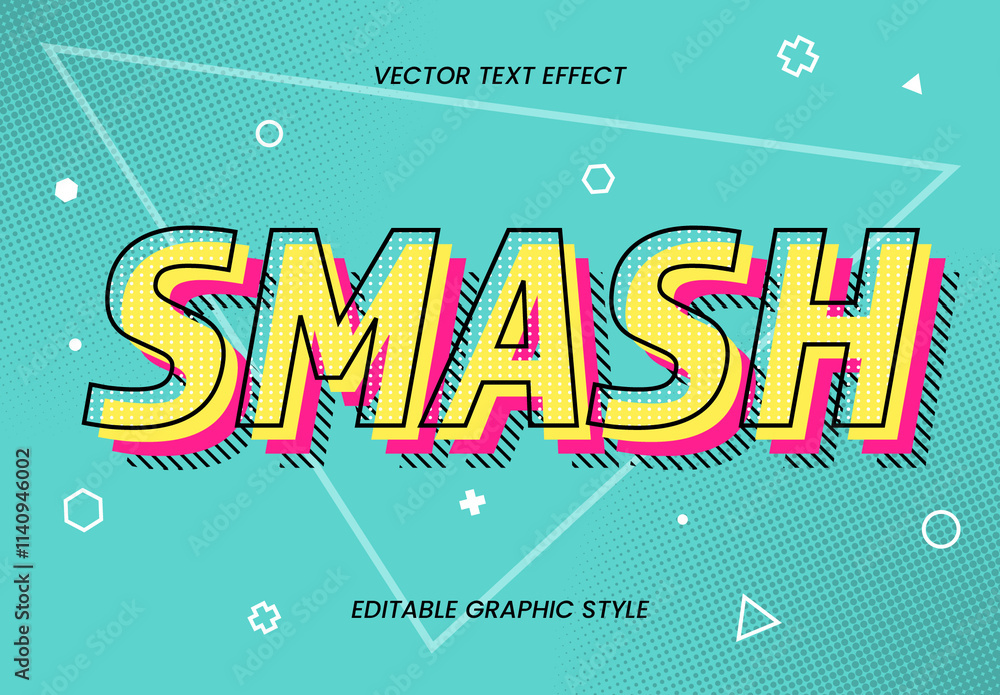 Yellow and Green Pop Art Text Effect Stock Template | Adobe Stock