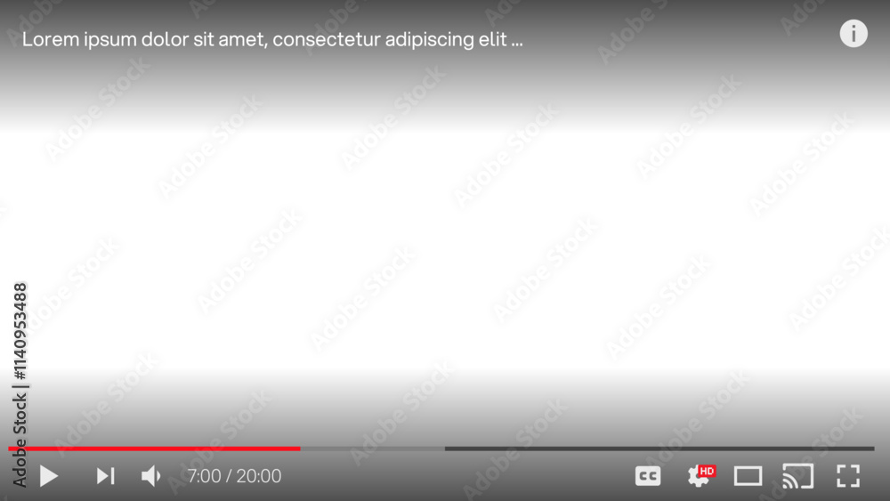 Youtube video frame template vector. Youtube screen frame. Youtube ...