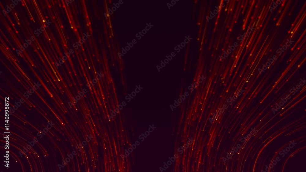 Tech luxury waves motion stars dust background golden lines sparkling ...