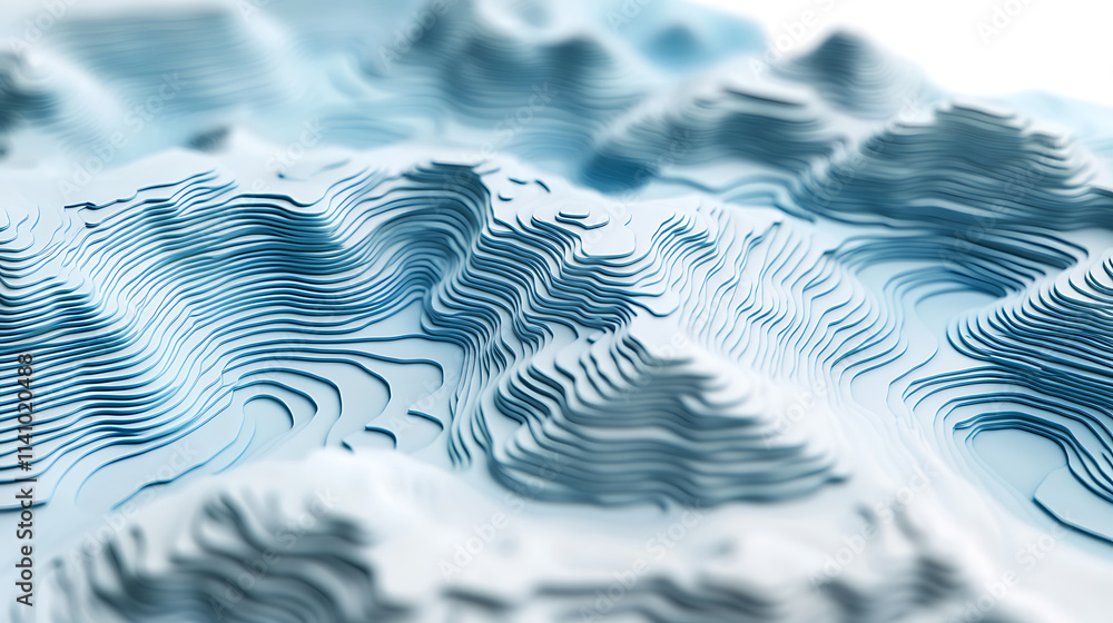 Gis geodata mapping concept featuring a detailed, layered terrain model ...