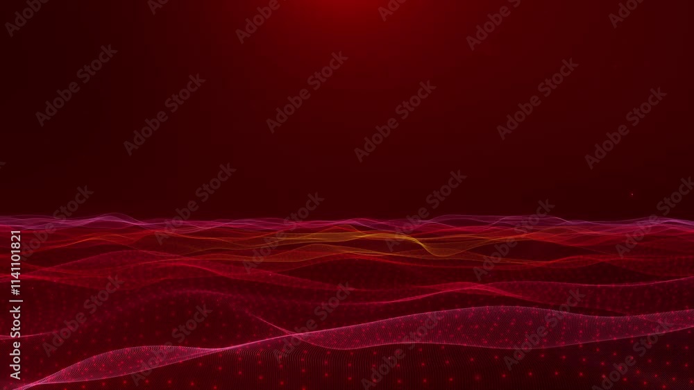 3D wireframe futuristic red Technology digital cyberspace, HUD data ...