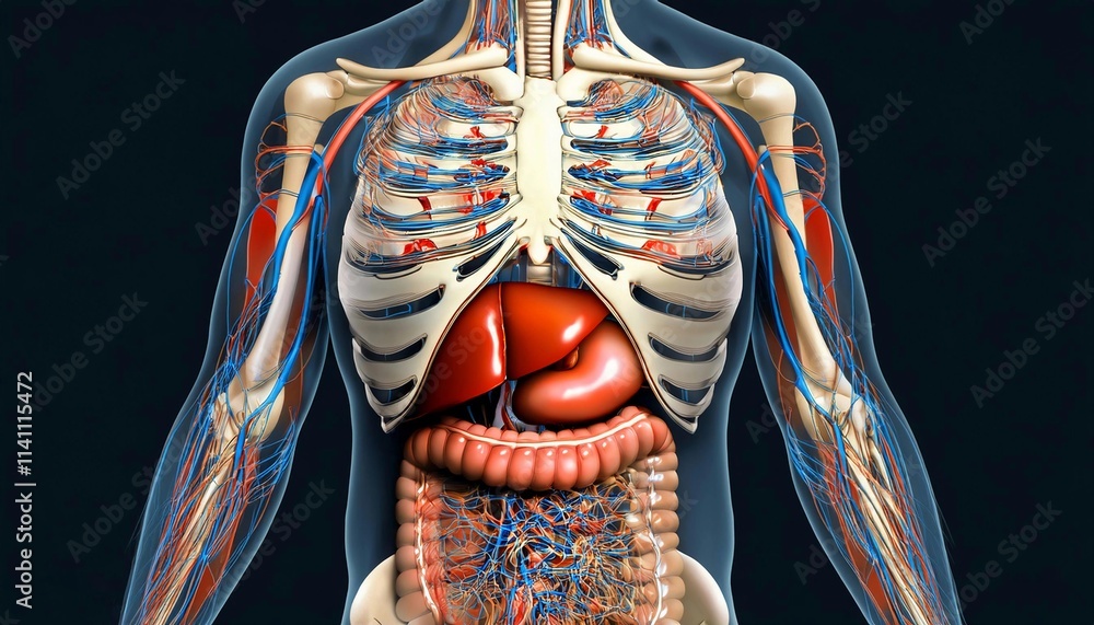 Internal organs in human body Anatomy human body model on isolated ...