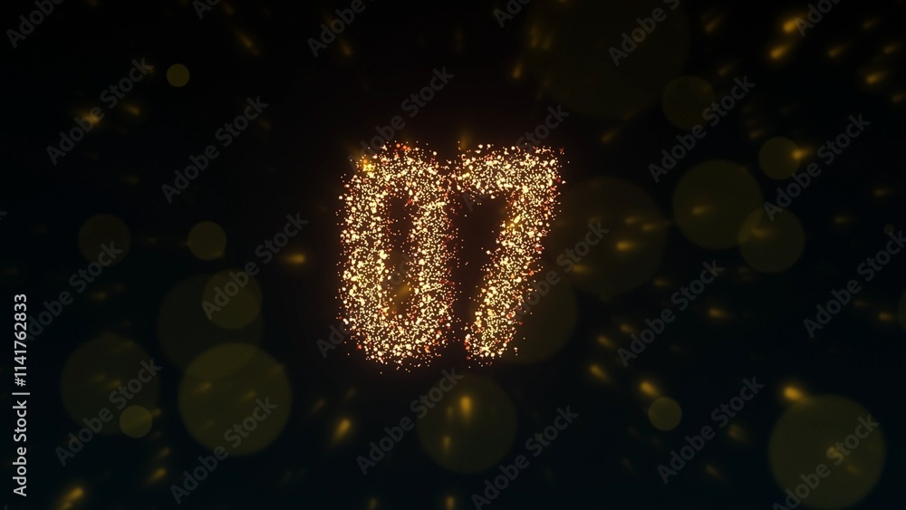 Happy New Year Celebration Golden Particles Countdown Timer Stock ...