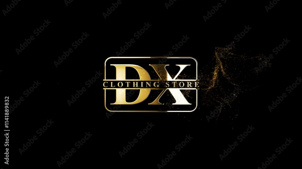 DX Logo, DX Clothing Store Logo, Golden Particles DX Logo Animation ...