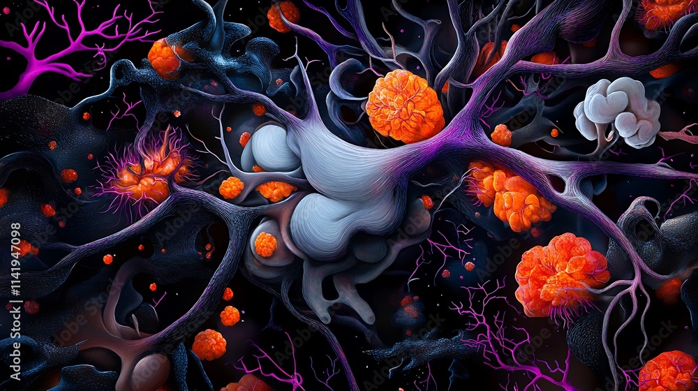 Stunning 3D Render: Microglia Cells in the Brain's Dark Depths AI ...