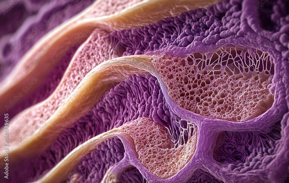 A detailed cross-section of the layering in an interior view, showing ...