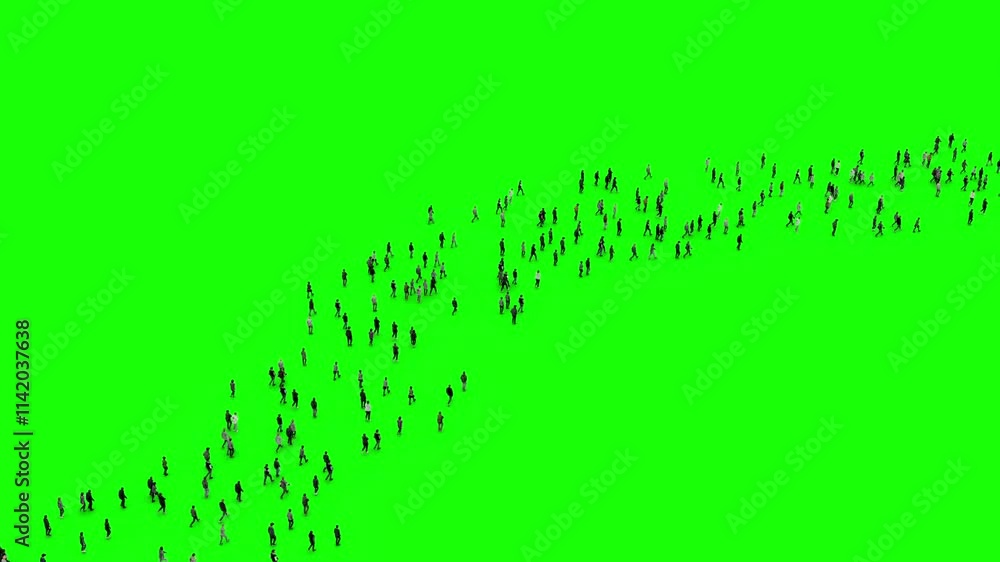 3D animation of a crowd of people walking down the street to visualize ...