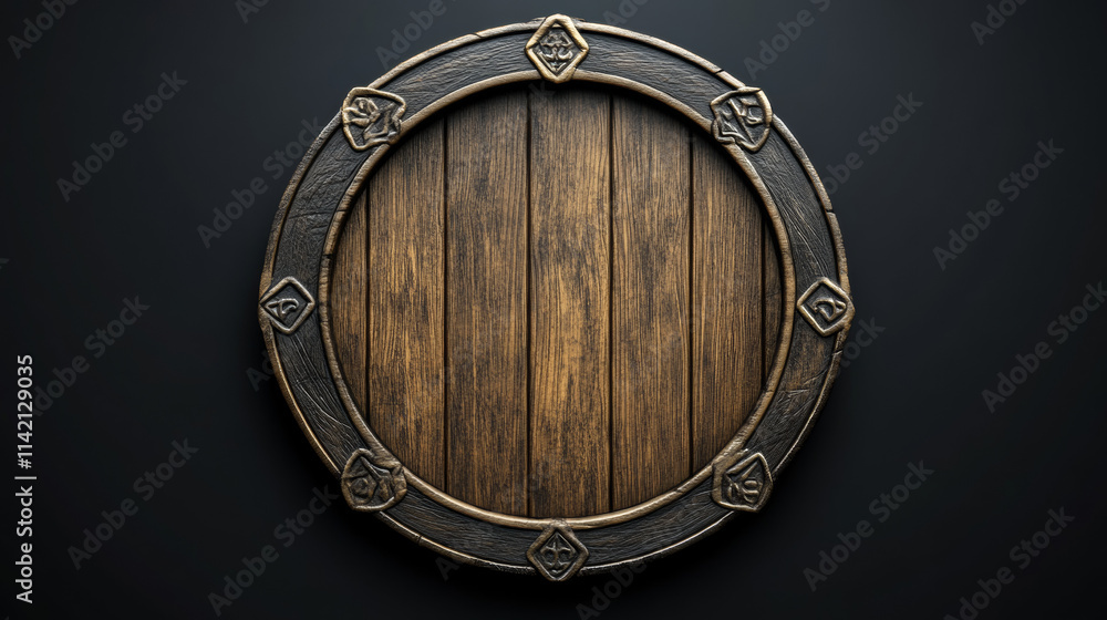 Fantasy ui game circle avatar rank level frame. Round interface border ...