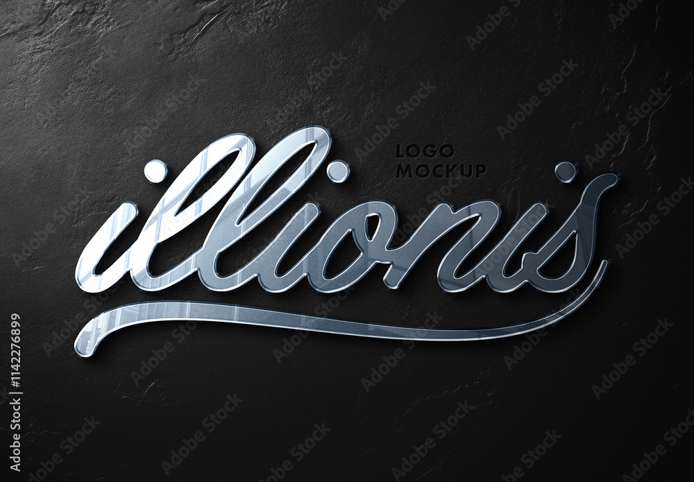 Polished Mirror Logo Mockup Stock Template | Adobe Stock