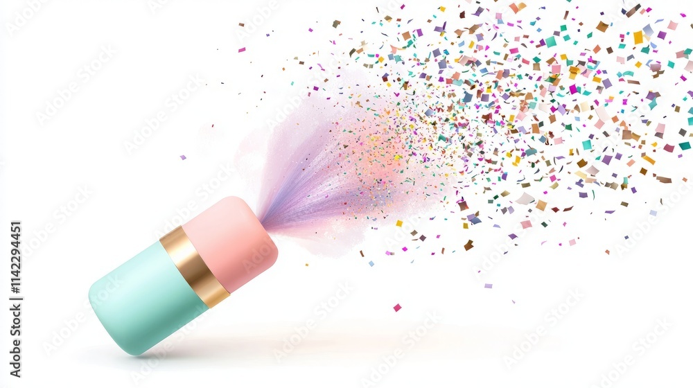 New year 2025 celebration nightlife. A colorful confetti spray canister ...