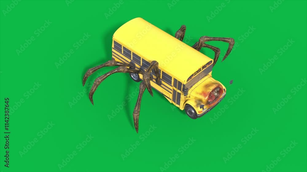 Green Screen School Bus Eater Monster Loop Top 3D Animations SCP ...