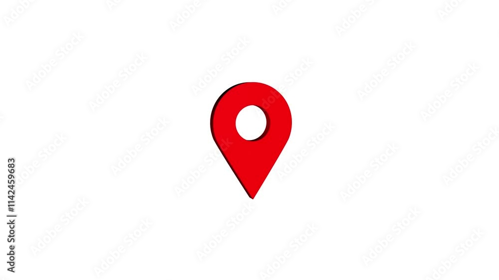 3d Red map pointer location button, GPS place marker, Location symbol ...