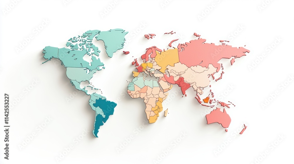 Fotografiet, Poster A map of a continent illustrating the distribution ...