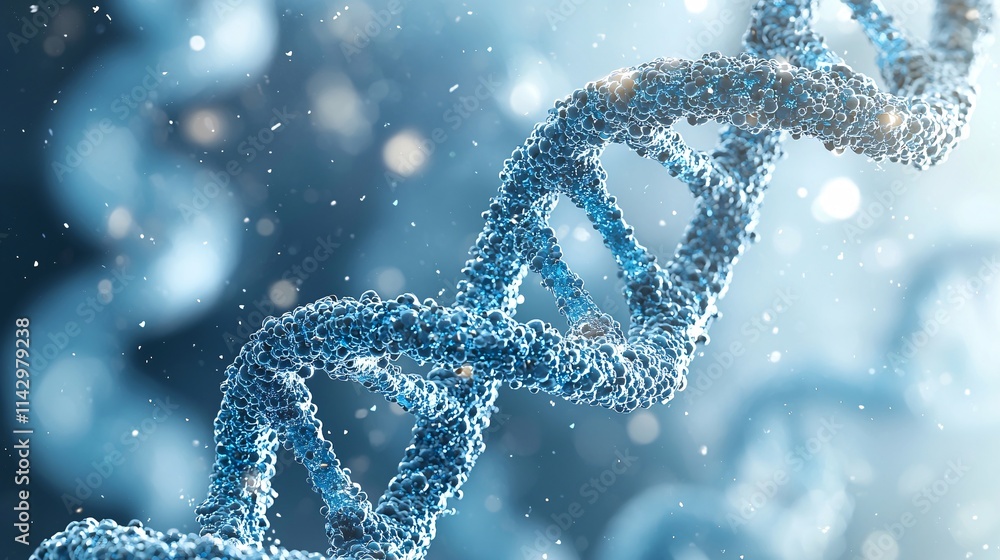 Complex structure of DNA molecule showcasing the double helix formation ...