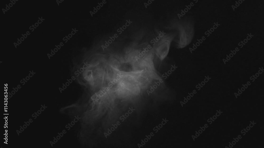 Steam, smoke, vapor isolated on black background. Smoke steam spray ...