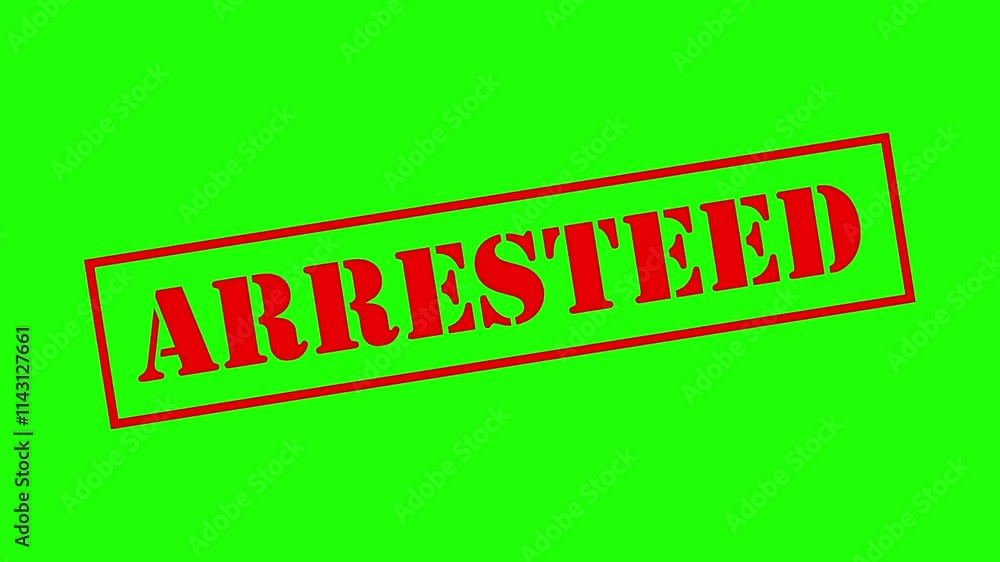 arrested word seal stamp 4k animation red color arrested stamp 4k ...