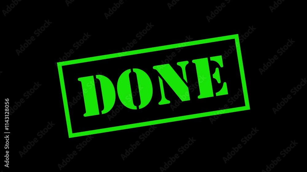done word seal stamp 4k animation green color done stamp 4k animation ...