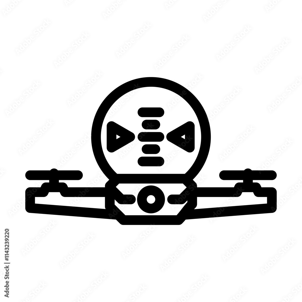altitude meter unmanned aerial vehicle line icon vector. altitude meter ...