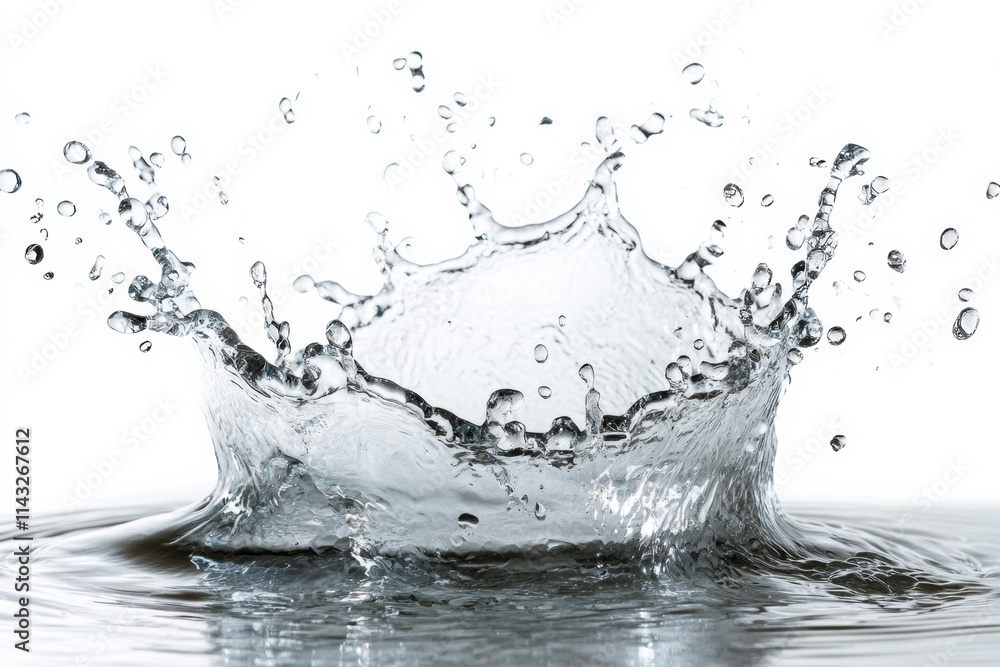 Wave rolling forward with dramatic splash, close-up detail of water ...