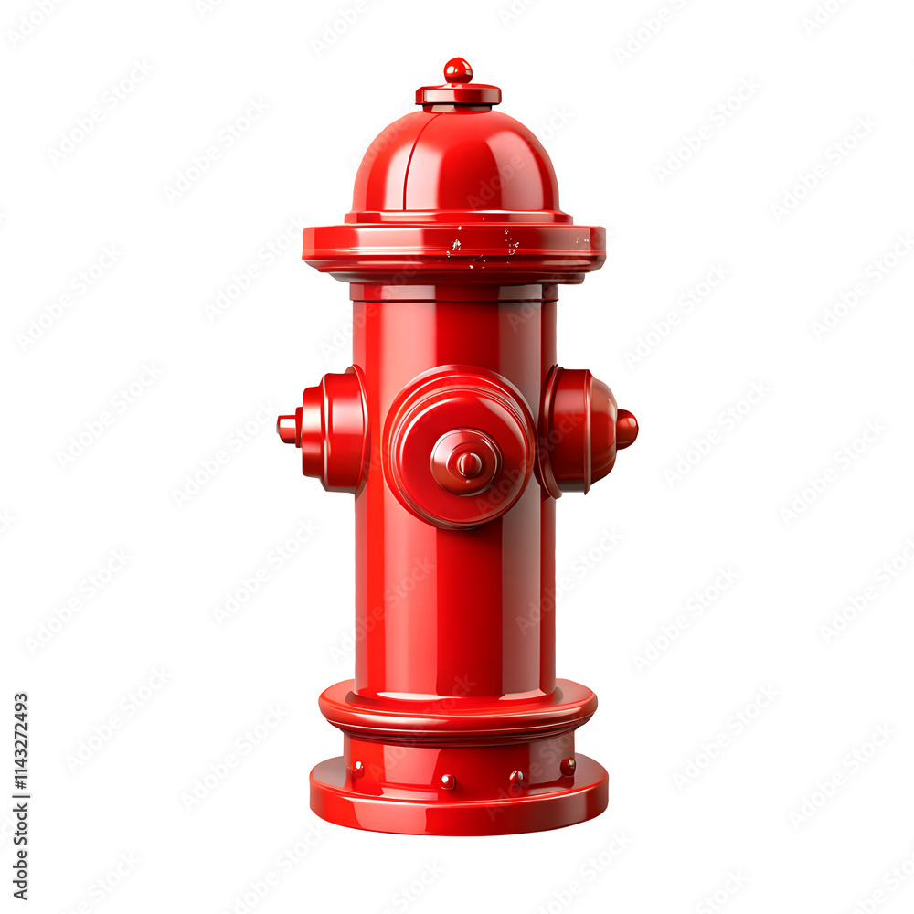 3d red fire hydrant icon with a-glossy surface fire fireman security ...