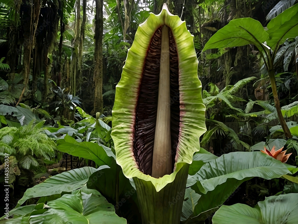 Corpse Flower (Amorphophallus titanum): Known for its immense size and ...