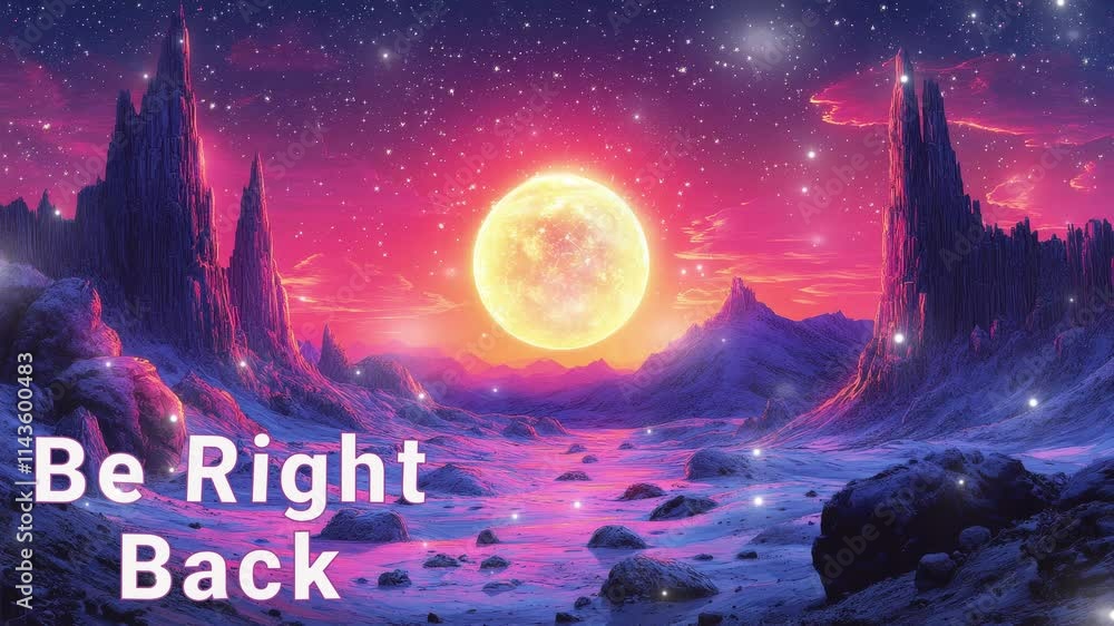 Journey through a luminous universe with vibrant landscapes at sunset ...