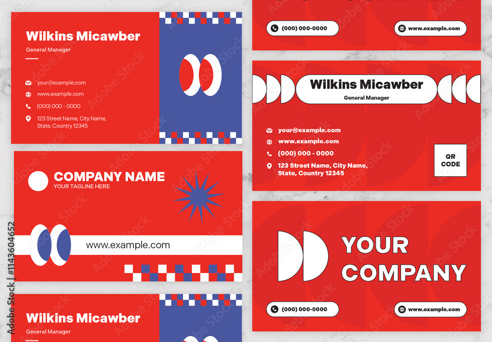 Blue And Orange Business Card Stock Template | Adobe Stock