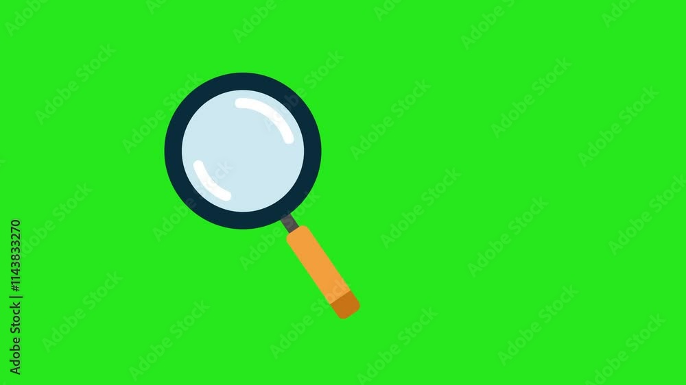 Magnifying Glass Clipart Icon in Motion Seamless Loop Animation on ...