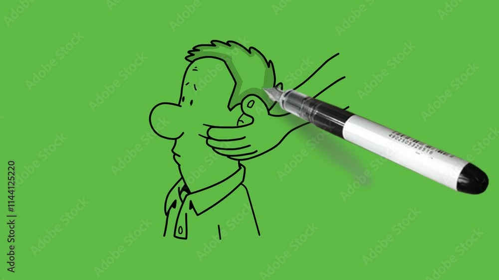 draw human hands hold other young man's neck straight from backside ...