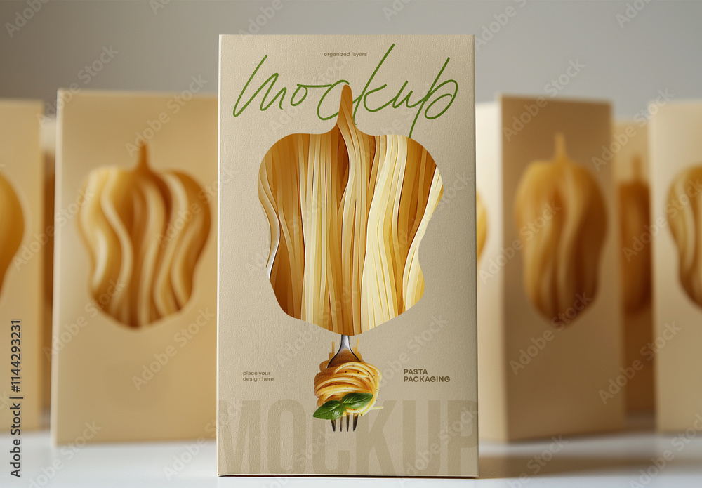 Pasta Packaging Mockup – Realistic PSD Template for Food Branding and ...