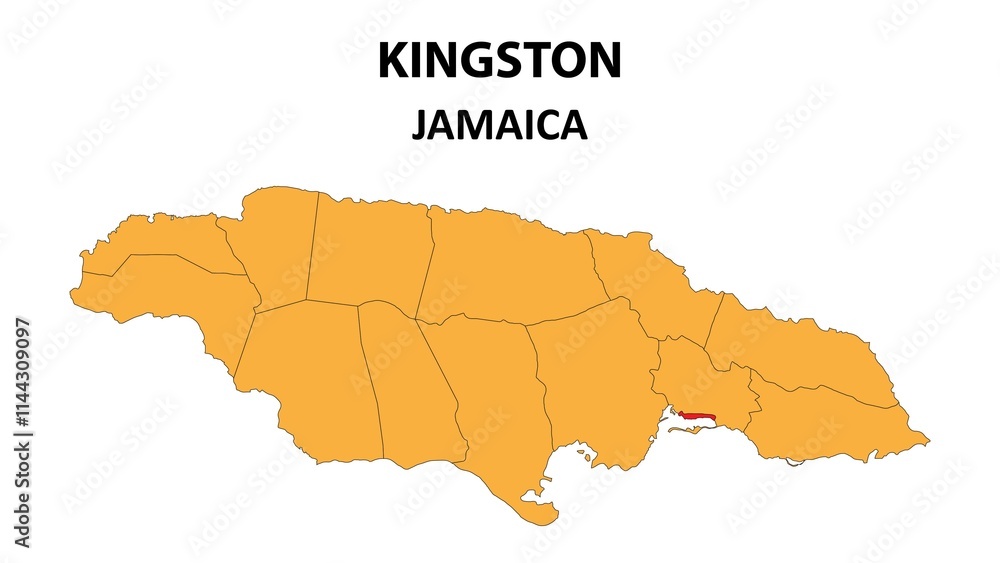 Kingston Map is highlighted on the Jamaica map with detailed state and ...